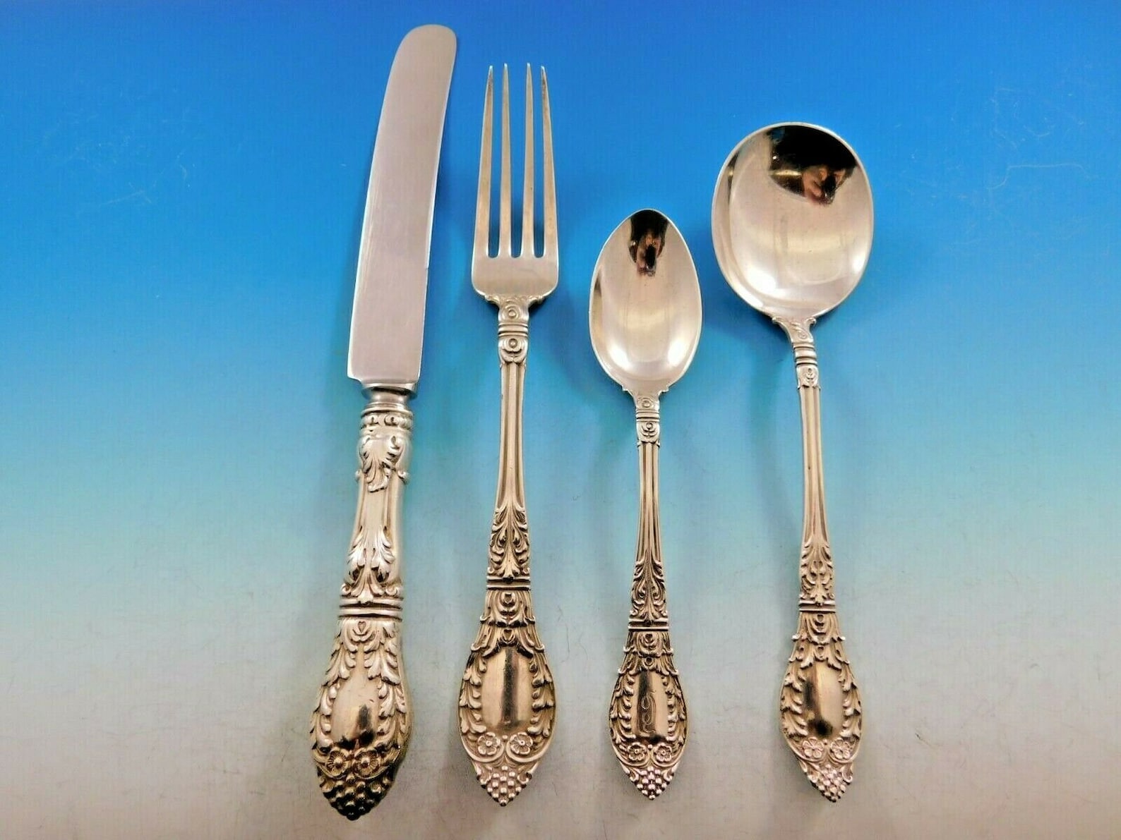 Roman by Knowles Sterling Silver Flatware Set for 8 Dinner Service 32 ...