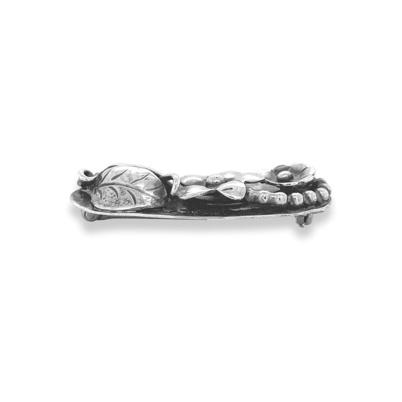 Sterling La Paglia Pin Handwrought Cast 3-D Flowers L… - Gem