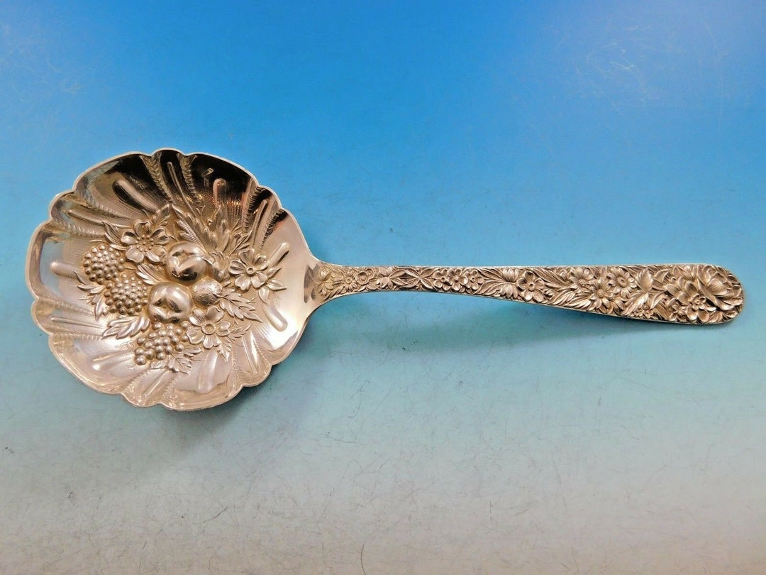 Repousse by Kirk Sterling Silver Berry Spoon Fruit in Bowl Large 9 1/4 ...