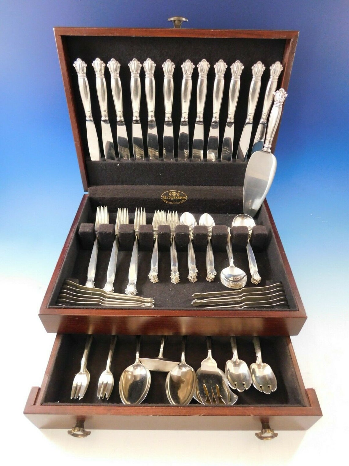 Jenny Lind by Weidlich Sterling Silver Flatware Set Service 100 Pieces ...
