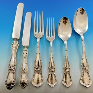 Gothic by Shiebler Sterling Silver Flatware Set for 12 Service - Etsy