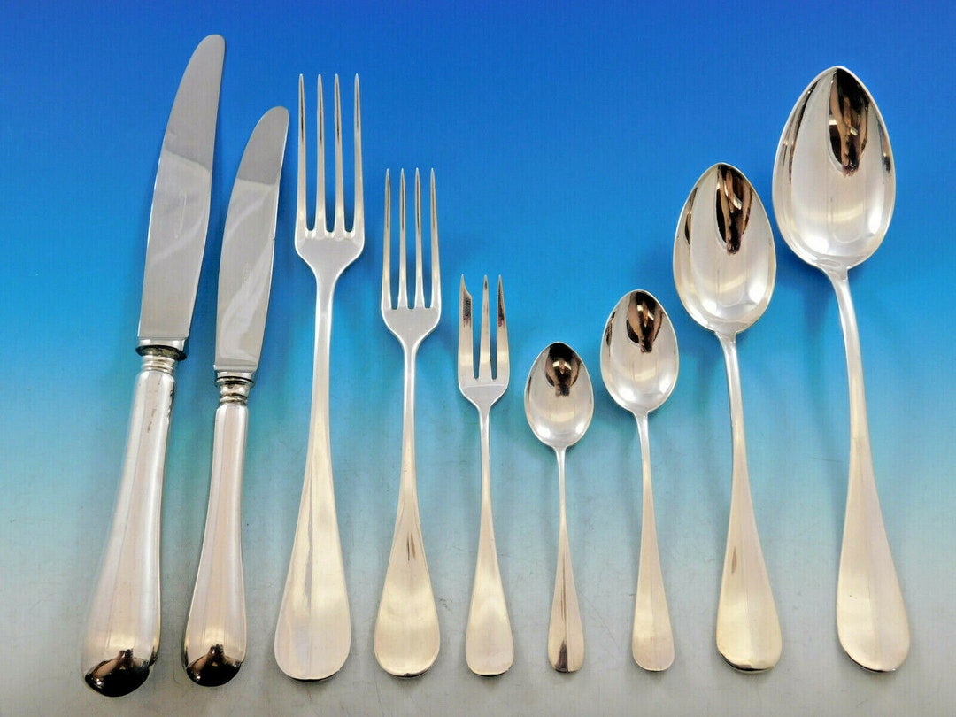 Queen Anne by Cesa 1882 Italy 800 Silver Flatware Set Service 56 Pcs ...