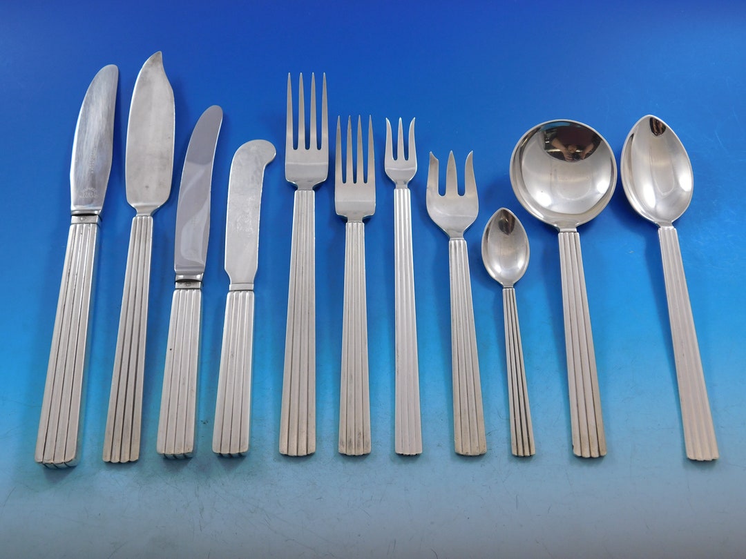 Bernadotte by Georg Jensen Sterling Silver Flatware Set Service 150 Pcs Luncheon - Etsy