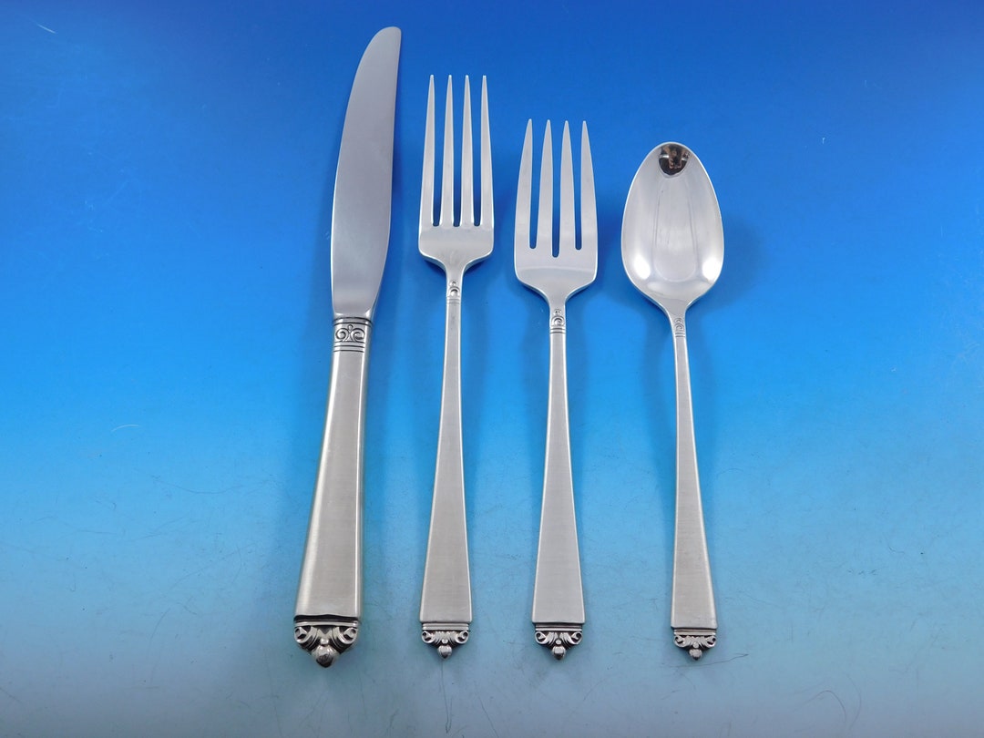 Satin Beauty by Oneida Sterling Silver Flatware Set for 12 Service 52 ...
