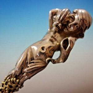 Tiffany and Co. Sterling Silver Punch Ladle With 3D Mermaid and Dolphin ...