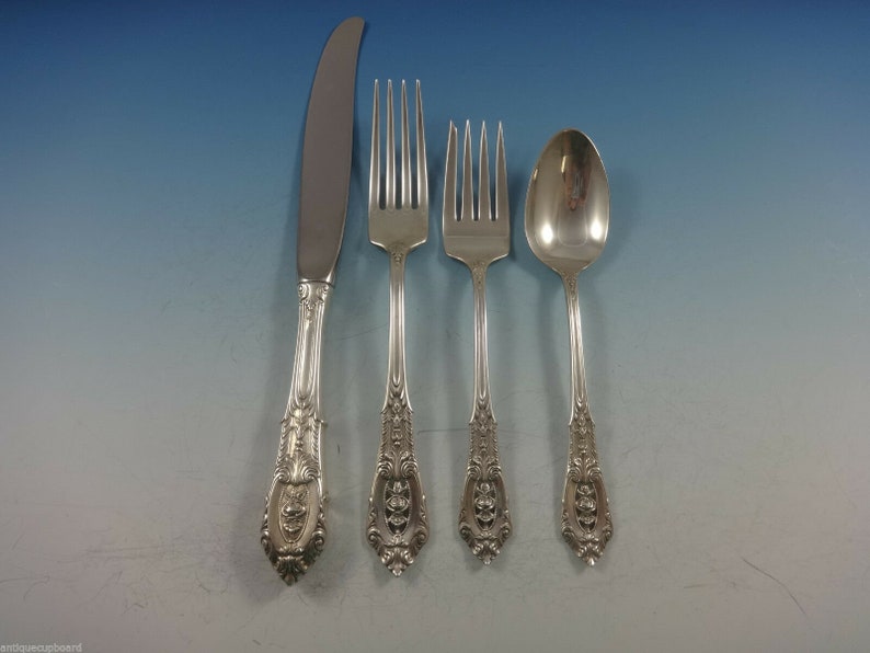 Rose Point by Wallace Sterling Silver Flatware Set for 8 - Etsy