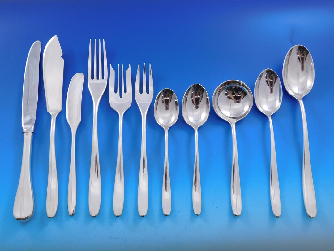 Winterset by Buccellati Italy Sterling Silver Flatware Service Set 103 ...
