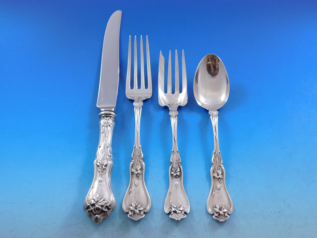 Violet by Whiting-gorham Sterling Silver Flatware Set for 8 Service 34 ...
