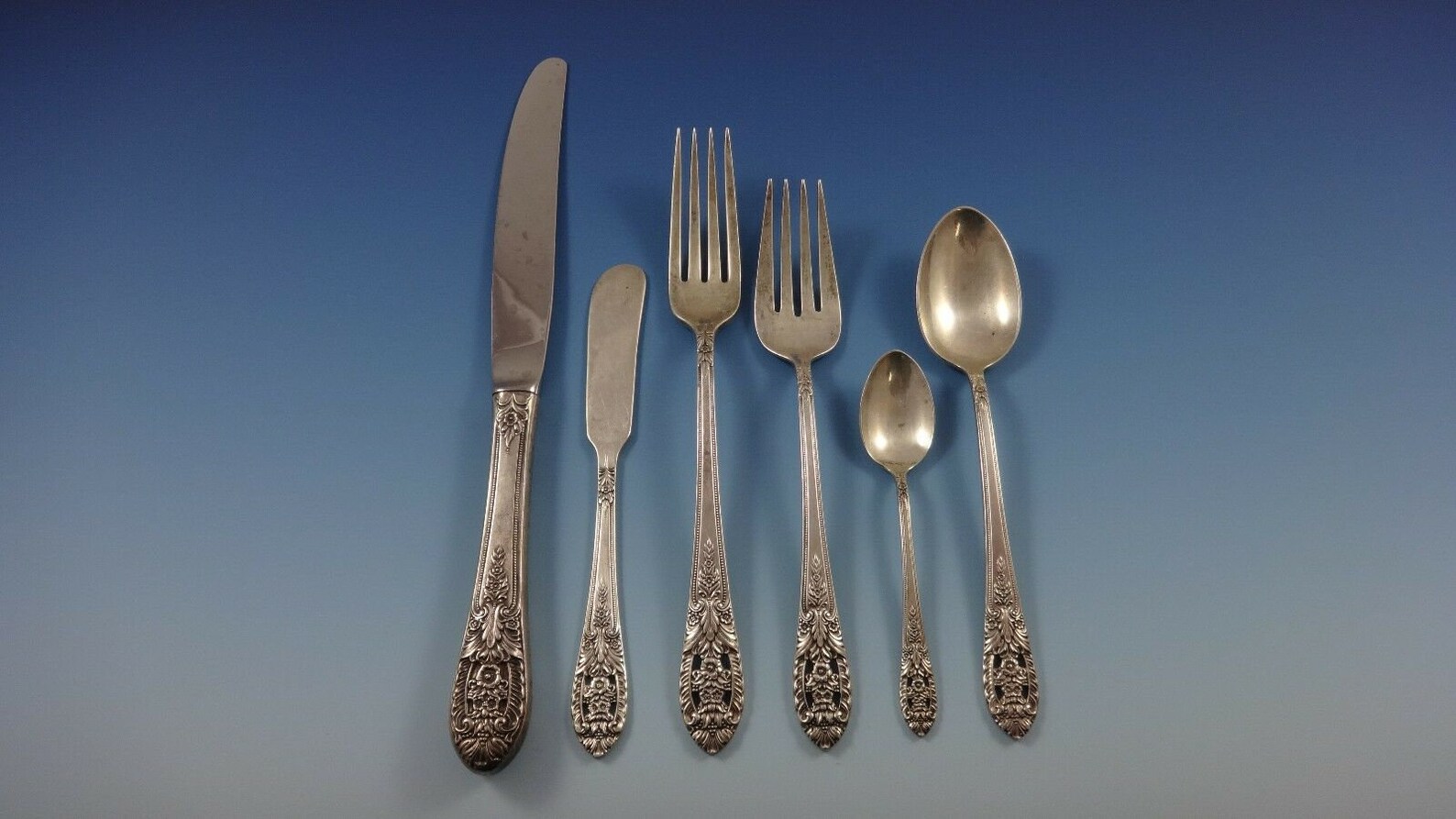 Crown Princess by International Sterling Silver Flatware Set 8 Service ...