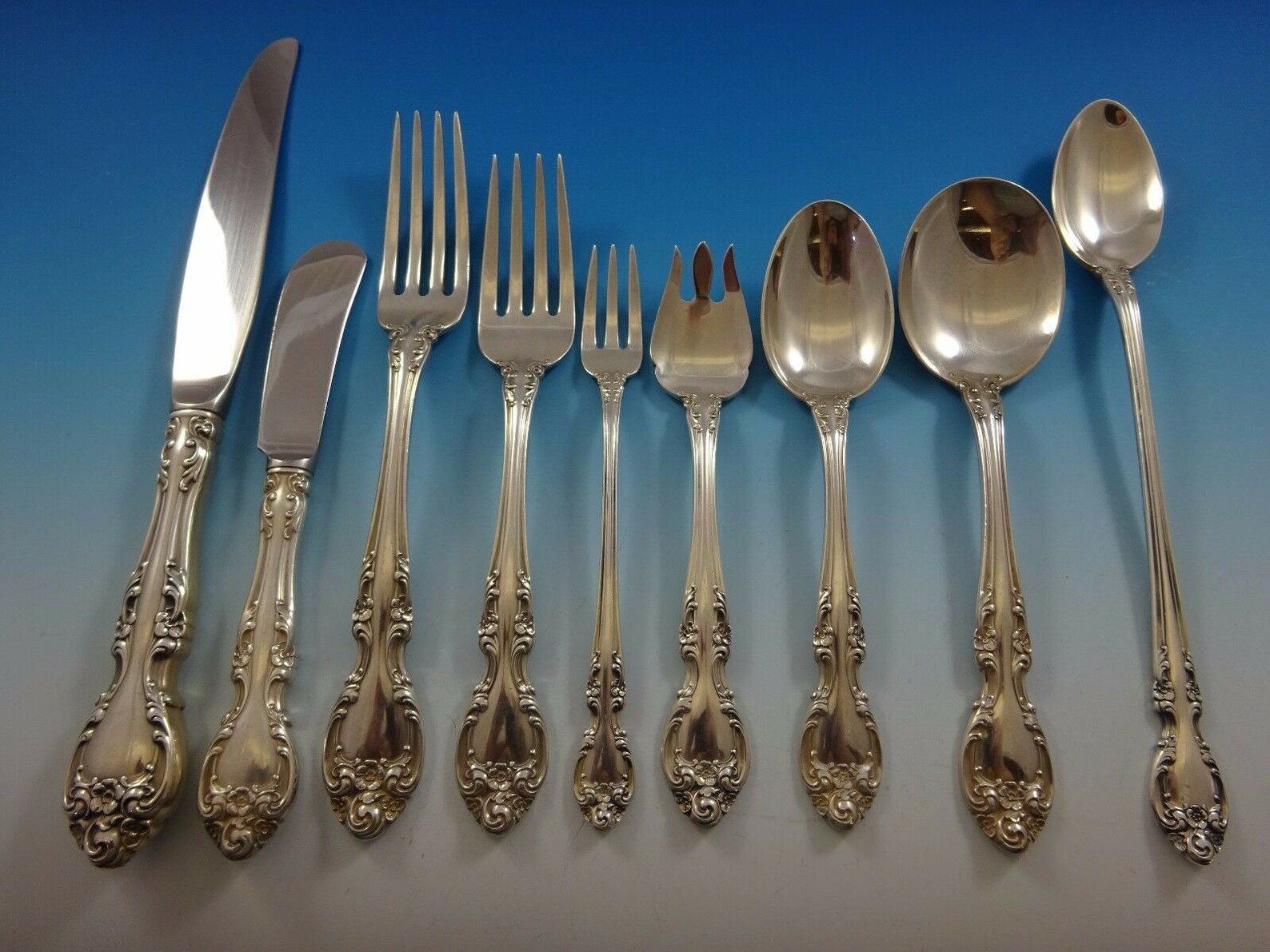 Melrose by Gorham Sterling Silver Flatware Service for 12 Set - Etsy