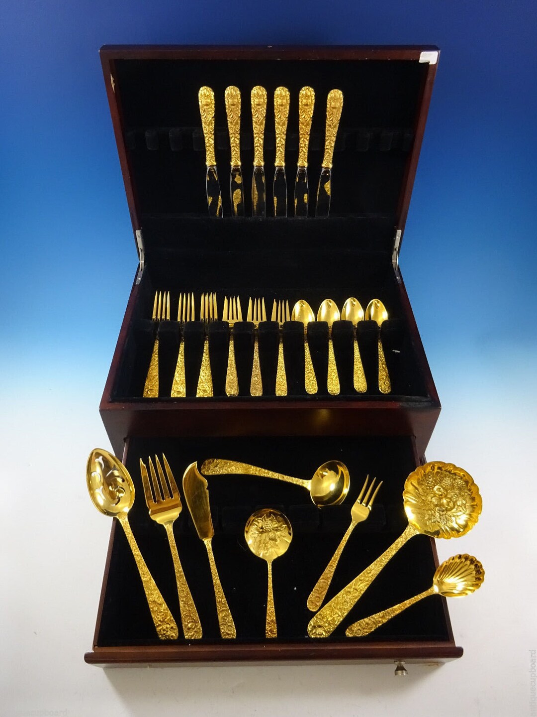 Repousse by Kirk Sterling Silver Flatware Set for 6 Service 32 Pieces ...