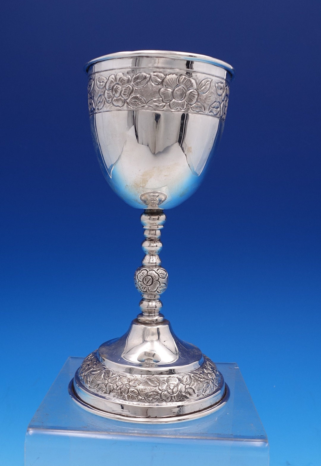 Aztec Rose by Unknown Mexican Sterling Silver Chalice 7 5/8" X 4 ...