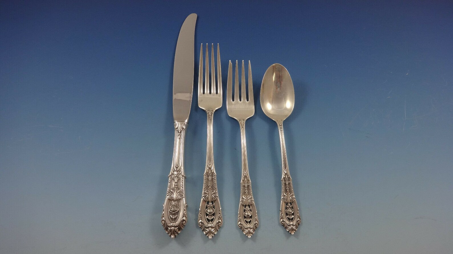 Rose Point by Wallace Sterling Silver Flatware Set for 8 Service 56 ...