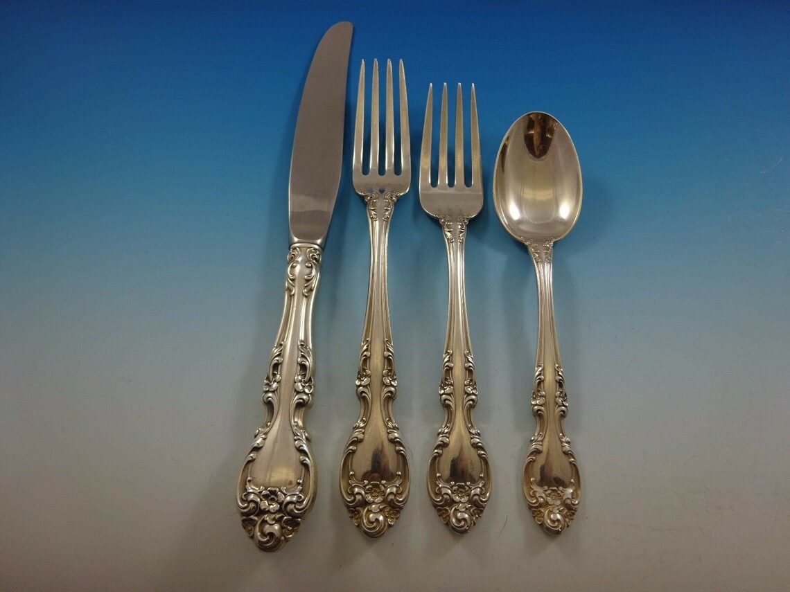 Melrose by Gorham Sterling Silver Flatware Service for 12 Set - Etsy
