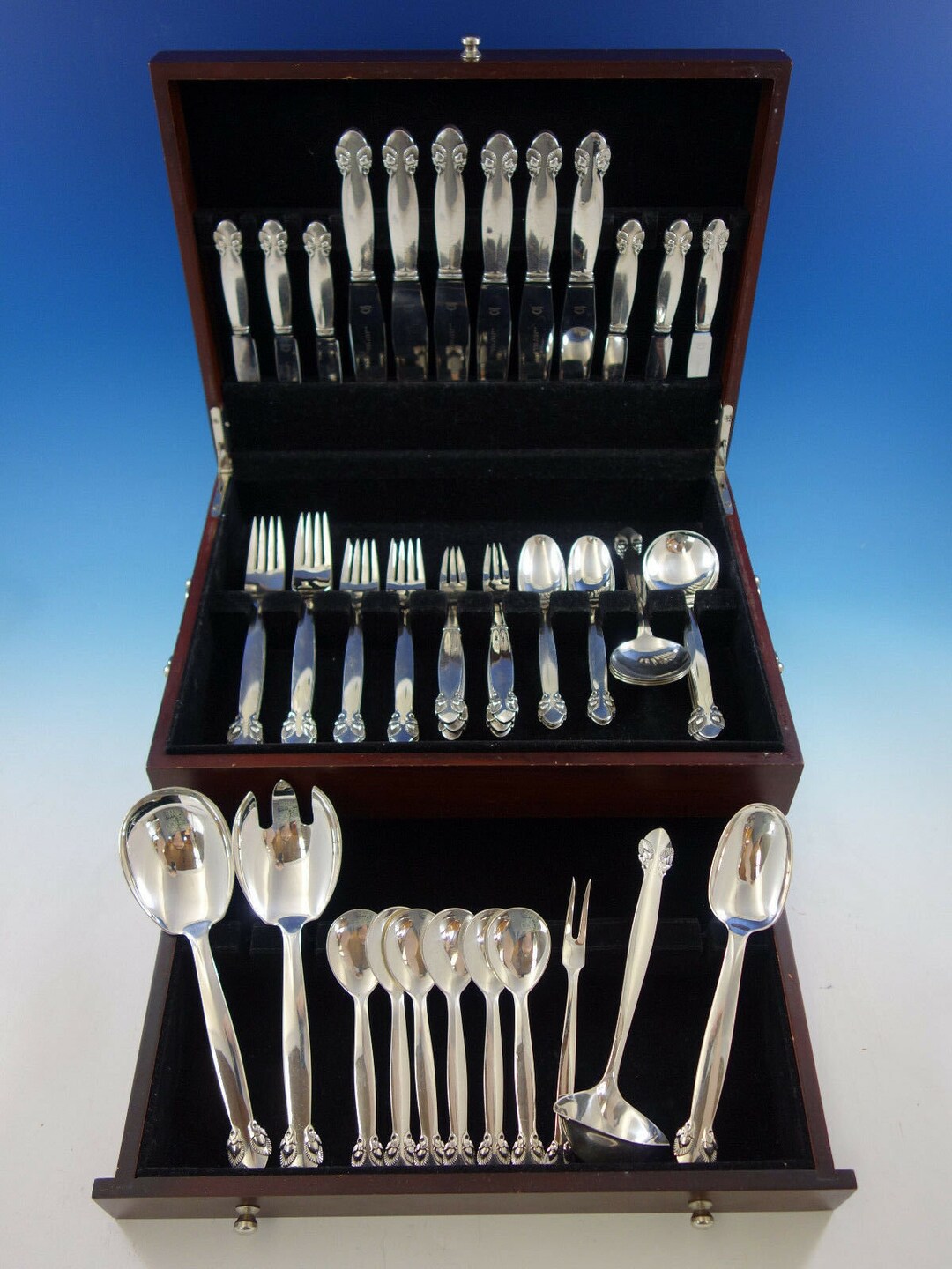 Bittersweet by Georg Jensen Sterling Silver Flatware Set Service 53 Pcs ...