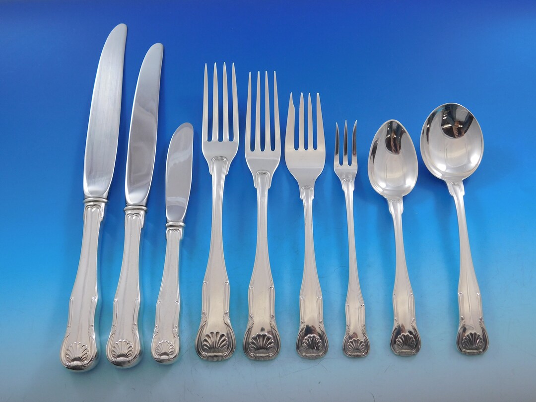 King by Kirk Stieff Sterling Silver Flatware Set Service 113 Pieces ...