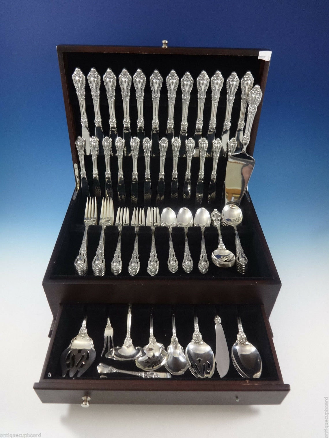 Eloquence by Lunt Sterling Silver Flatware Service for 12 Set 82 Pieces ...