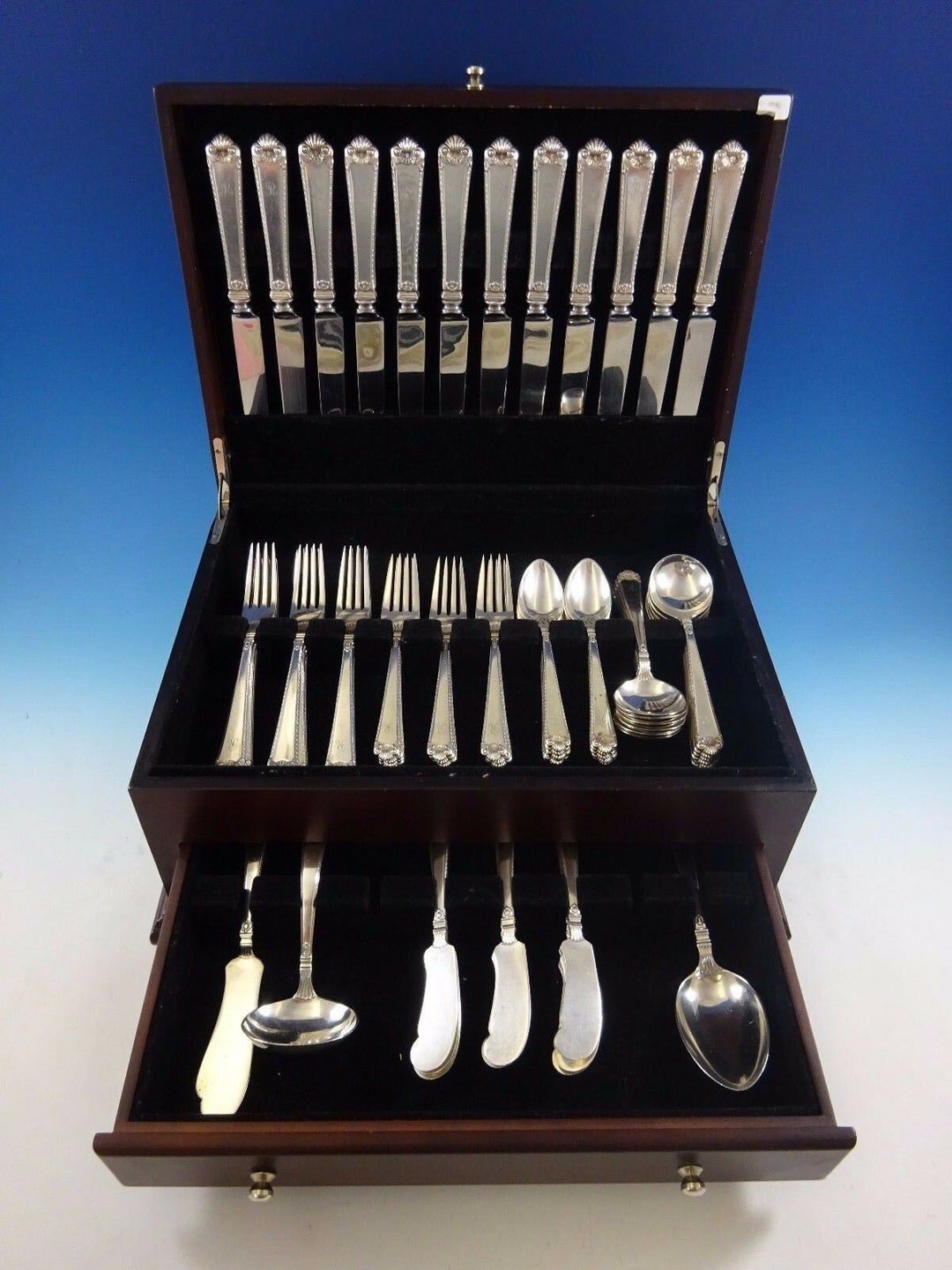 George II Rex by Watson Sterling Silver Flatware Service Set 75 Pcs ...