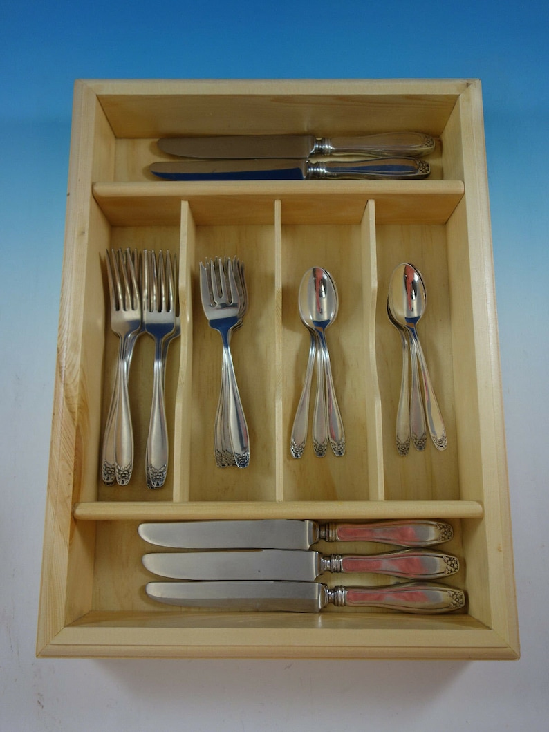 Puritan by Stieff Sterling Silver Flatware Set Service 24 | Etsy