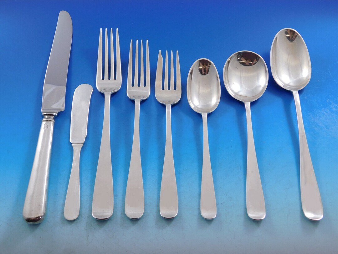 Arthur Stone Sterling Silver Flatware Set Service 95 Pieces Handmade ...