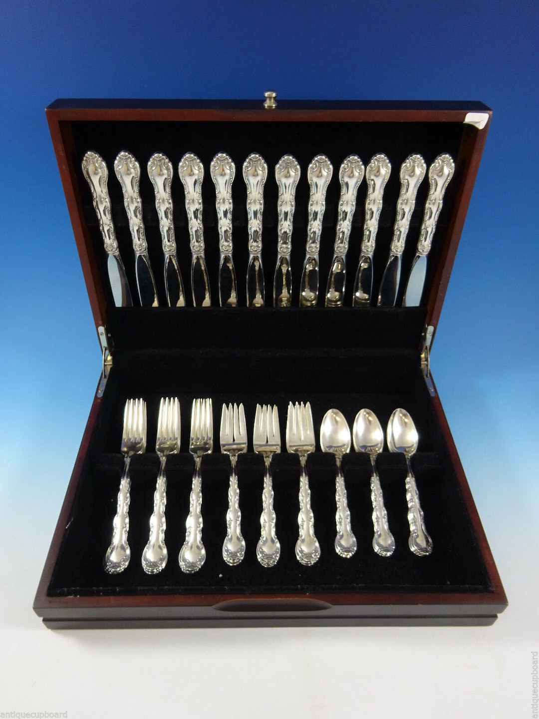 French Scroll by Alvin Sterling Silver Flatware Set for 12 Service 48 ...