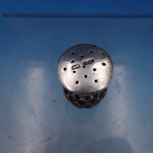 GW George Wish English Sheffield Sterling Silver Pepper Shaker Thistle ...