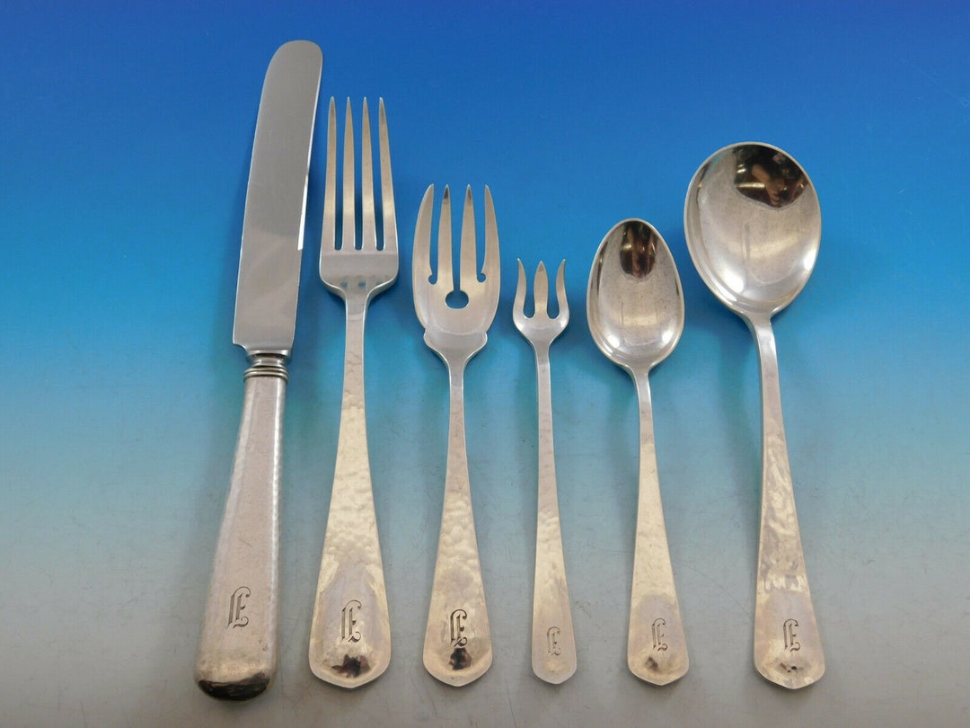Lebolt Sterling Silver Flatware Set Hand Wrought Chicago 40 Pc J ...