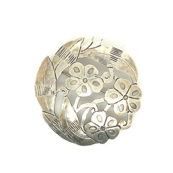 Sterling Handwrought Stavre Gregor Panis Flower Pin (… - Gem