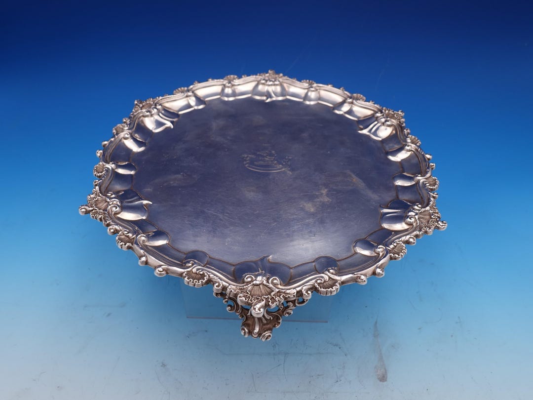 A. Benson & A. Henry Benson English Victorian Sterling Silver Salver ...