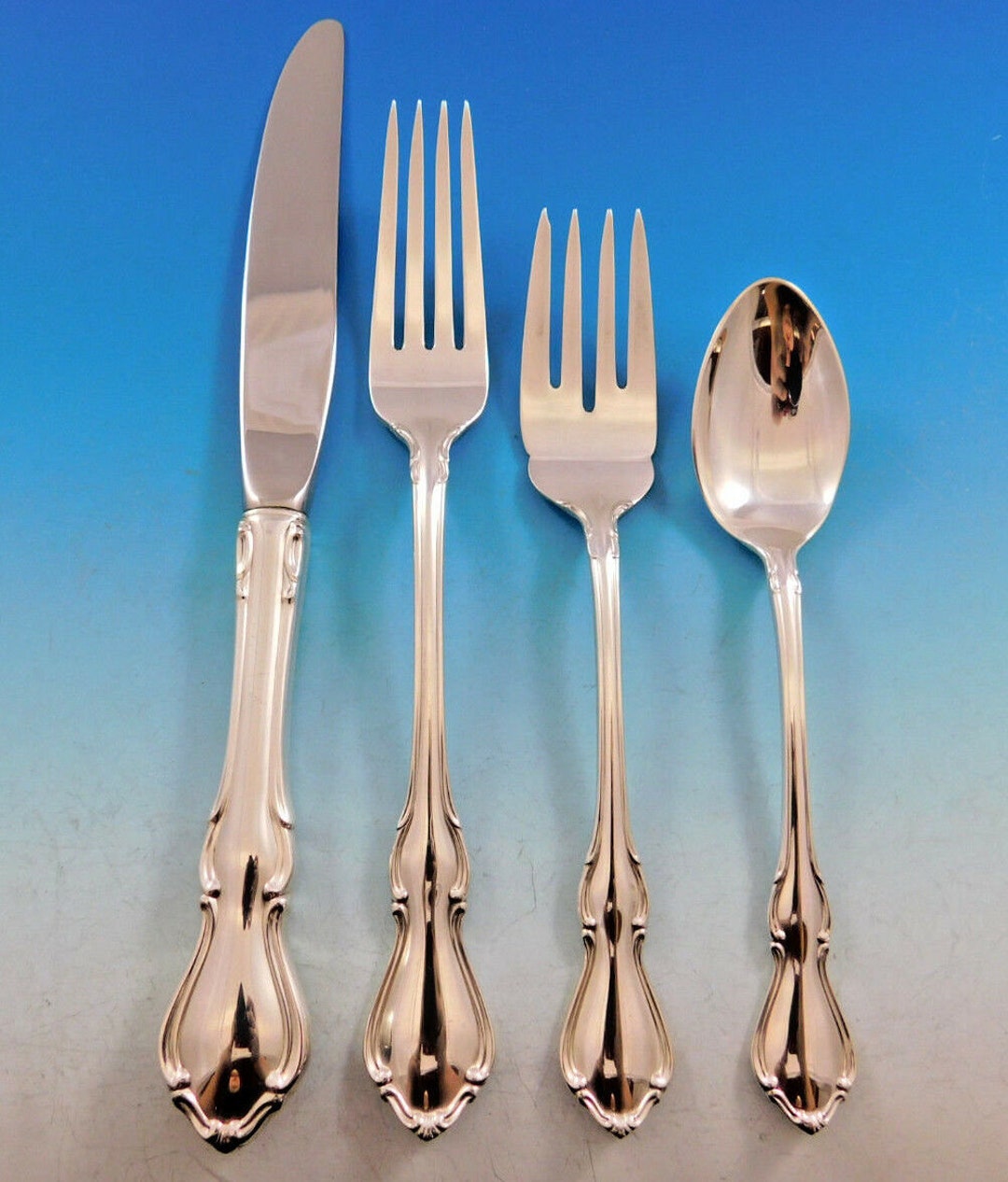 Hampton Court by Reed and Barton Sterling Silver Flatware Set 8 Service ...