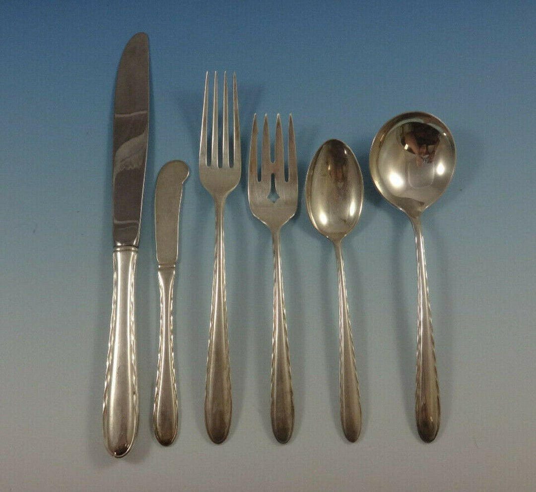Silver Flutes by Towle Sterling Silver Flatware Set for 12 Service 79 ...