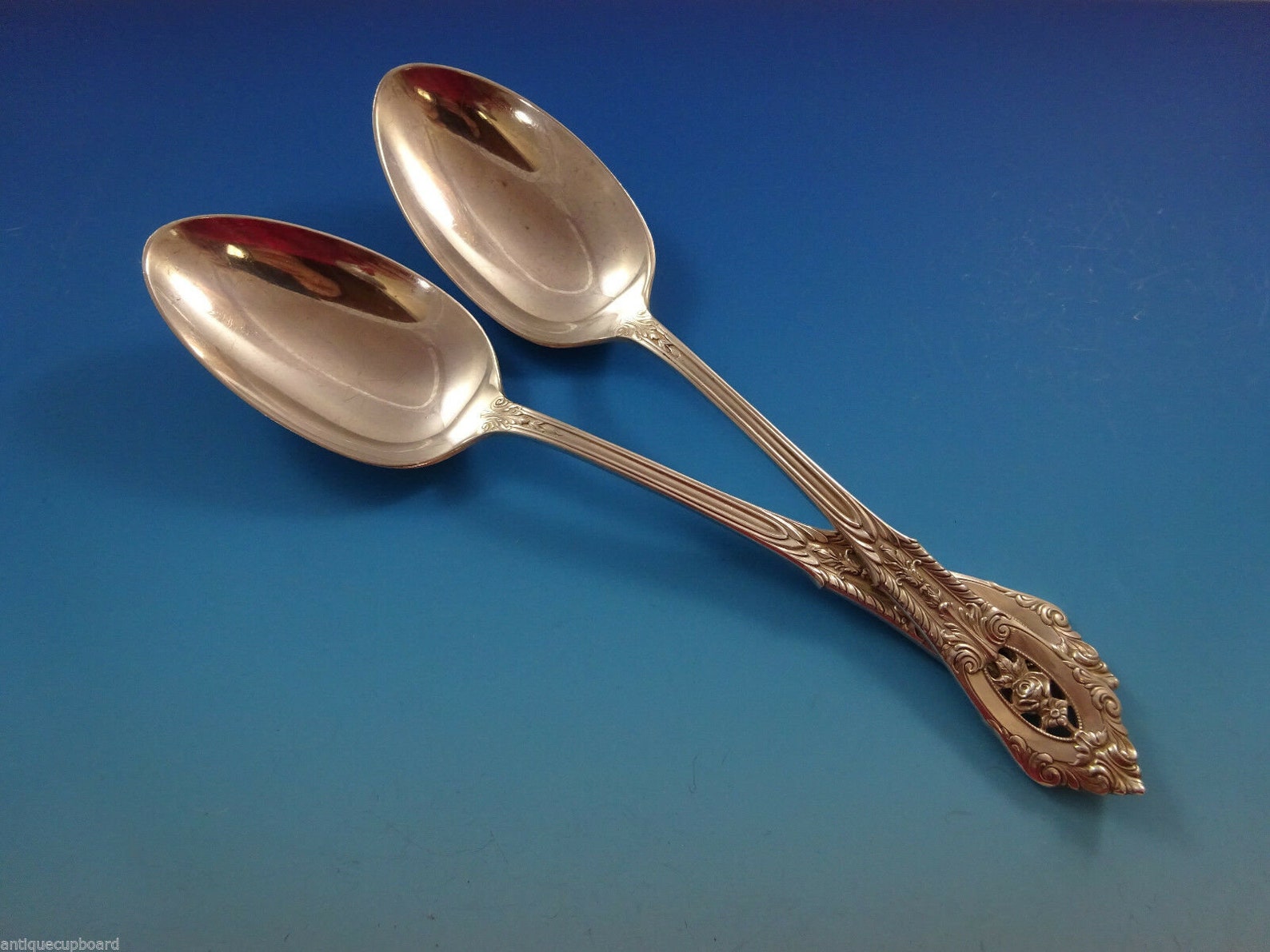 Rose Point by Wallace Sterling Silver Dinner Size Flatware Set 8 ...