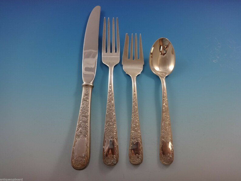 Old Maryland Engraved by Kirk Sterling Silver Flatware Set 8 Service 36 ...