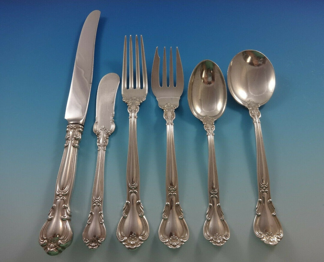 Chantilly by Gorham Sterling Silver Flatware Set Service 38 Pieces - Etsy
