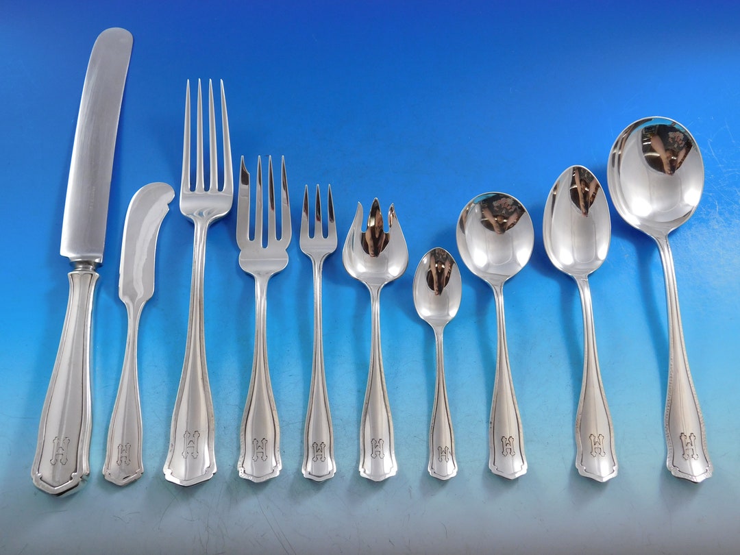 Dolores by Shreve Sterling Silver Flatware Service Dinner Set 71 Pcs H ...