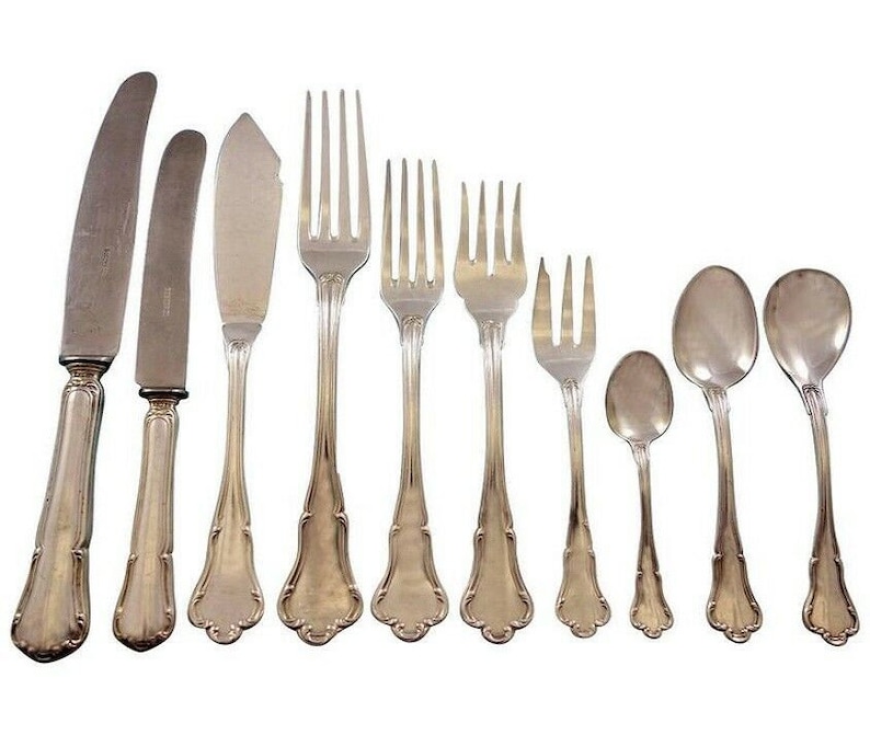 Baroque Aka Barock by Koch & Bergfeld Germany 800 Silver Flatware Set ...
