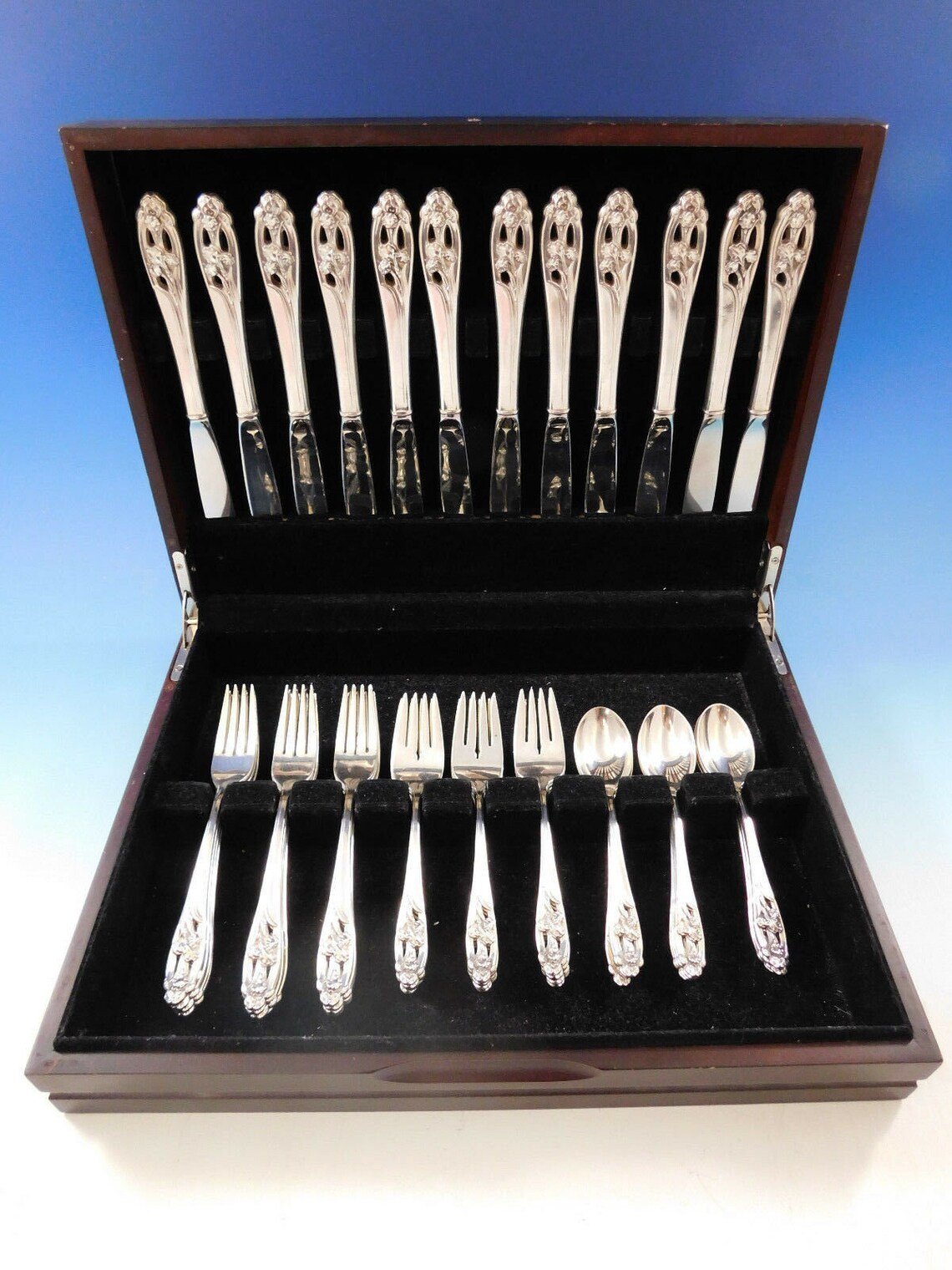 Silver Iris By International Sterling Silver Flatware Set For | Etsy