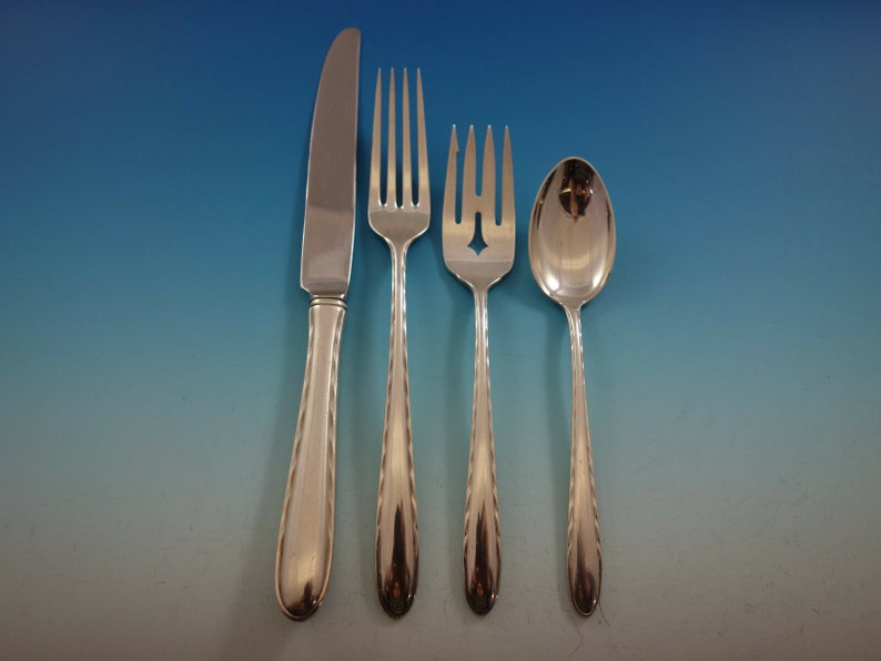 Silver Flutes by Towle Sterling Silver Flatware Service for 12 - Etsy