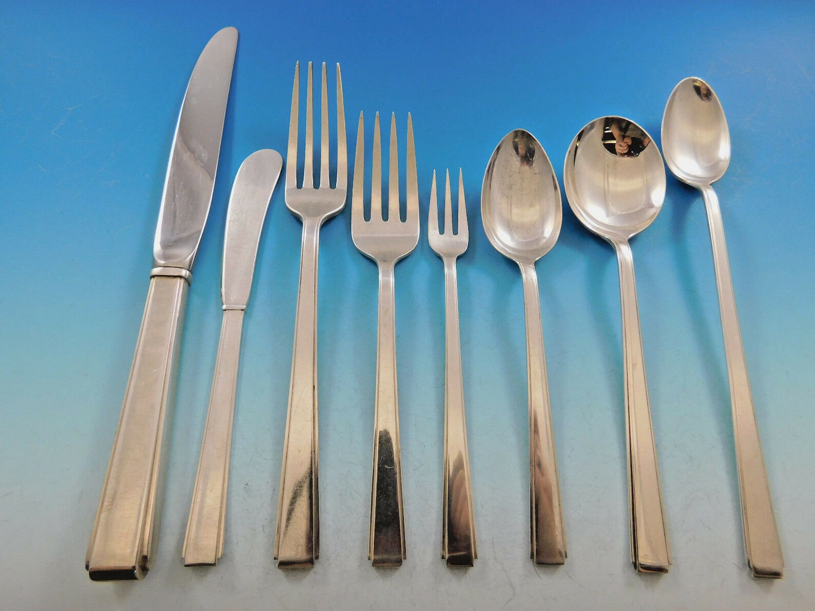 Modern Classic by Lunt Sterling Silver Flatware Set for 12 - Etsy
