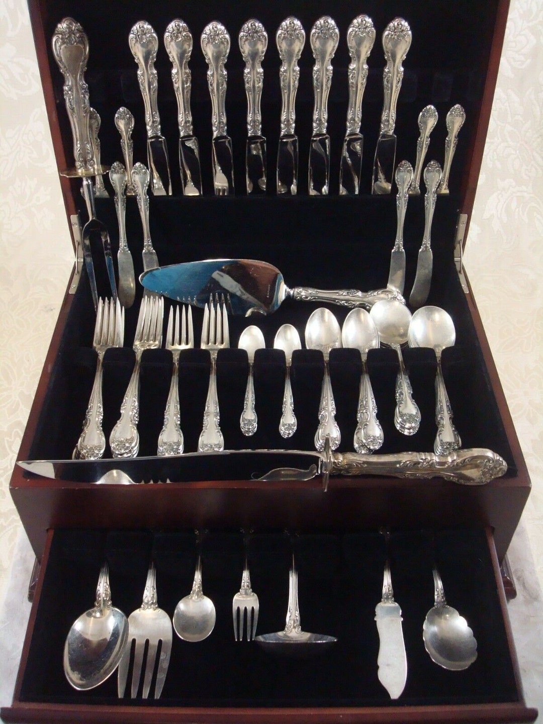 Melrose by Gorham Sterling Silver Flatware Set Service 66 Pieces - Etsy