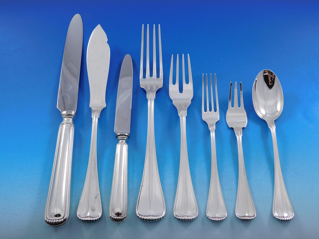 Milano by Buccellati Italy Sterling Silver Flatware Set Service 87 ...
