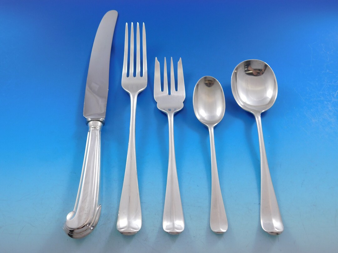 Queen Anne CJ Vander English Sterling Silver Flatware Set Service ...