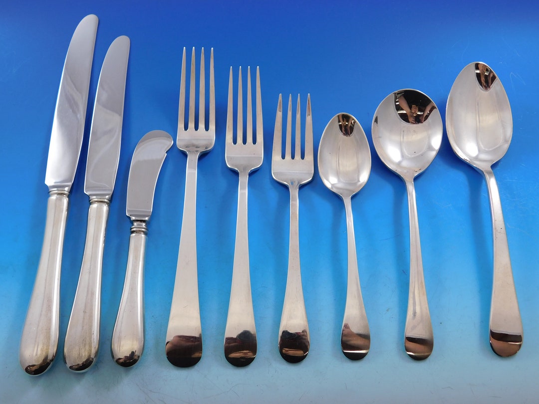 Hannah Hull by Tuttle Sterling Silver Flatware Set for 12 Service 113 ...