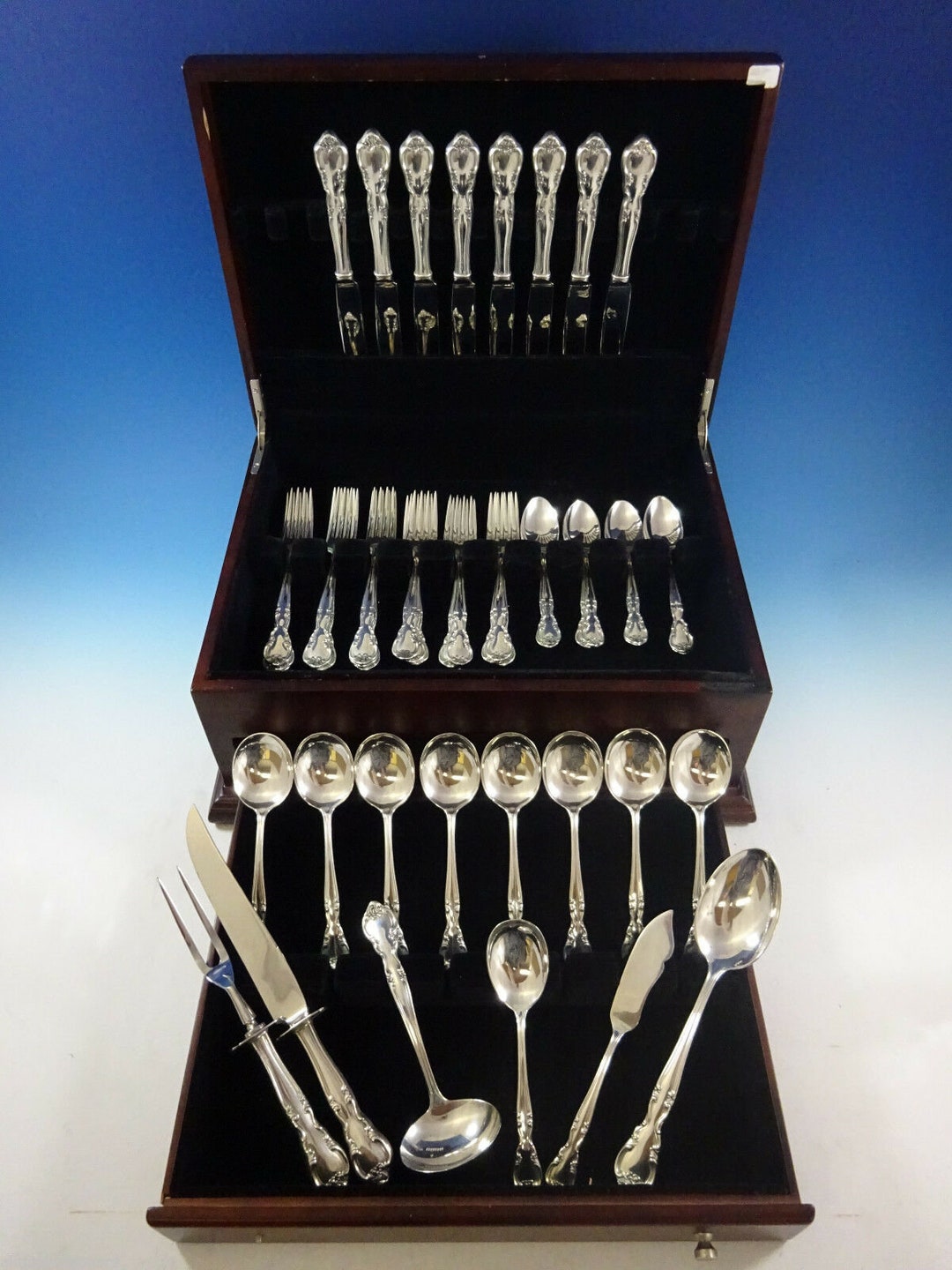 American Classic by Easterling Sterling Silver Flatware Set Service 46 ...