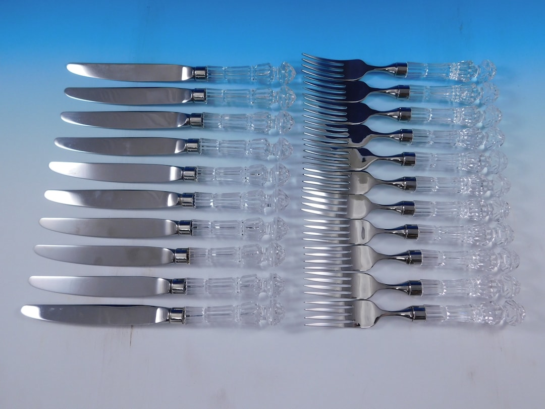 Waterford Crystal Handle Flatware Set Service Lot 20 Pcs Dinner Forks ...