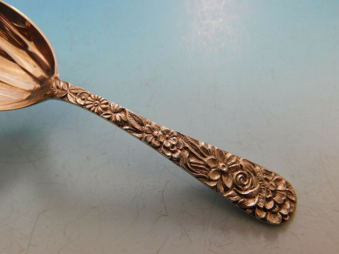 Repousse by Kirk Sterling Silver Tea Caddy Spoon Fluted 4 - Etsy
