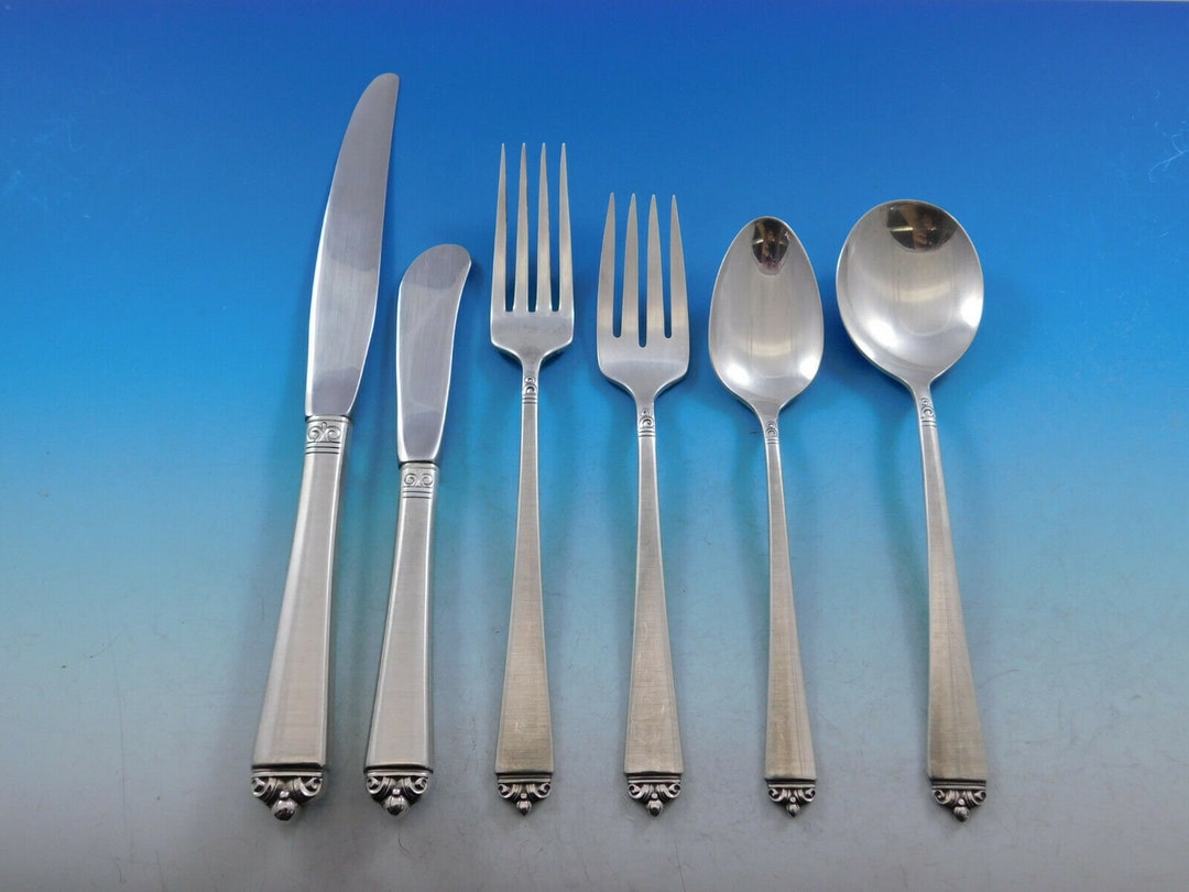 Satin Beauty by Oneida Sterling Silver Flatware Set for 8 Service 55 ...