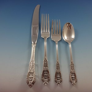 Rose Point by Wallace Sterling Silver Flatware Set for 8 Service 57 ...