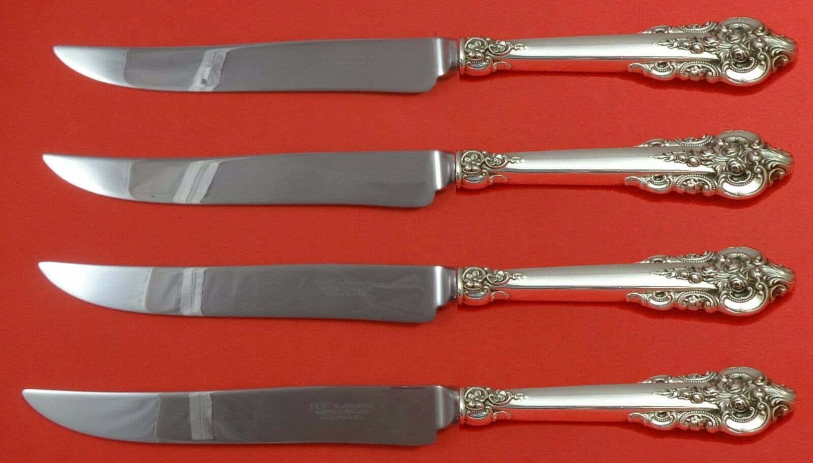 9 long classic pattern Wallace Grande Baroque Sterling Silver dinner ...