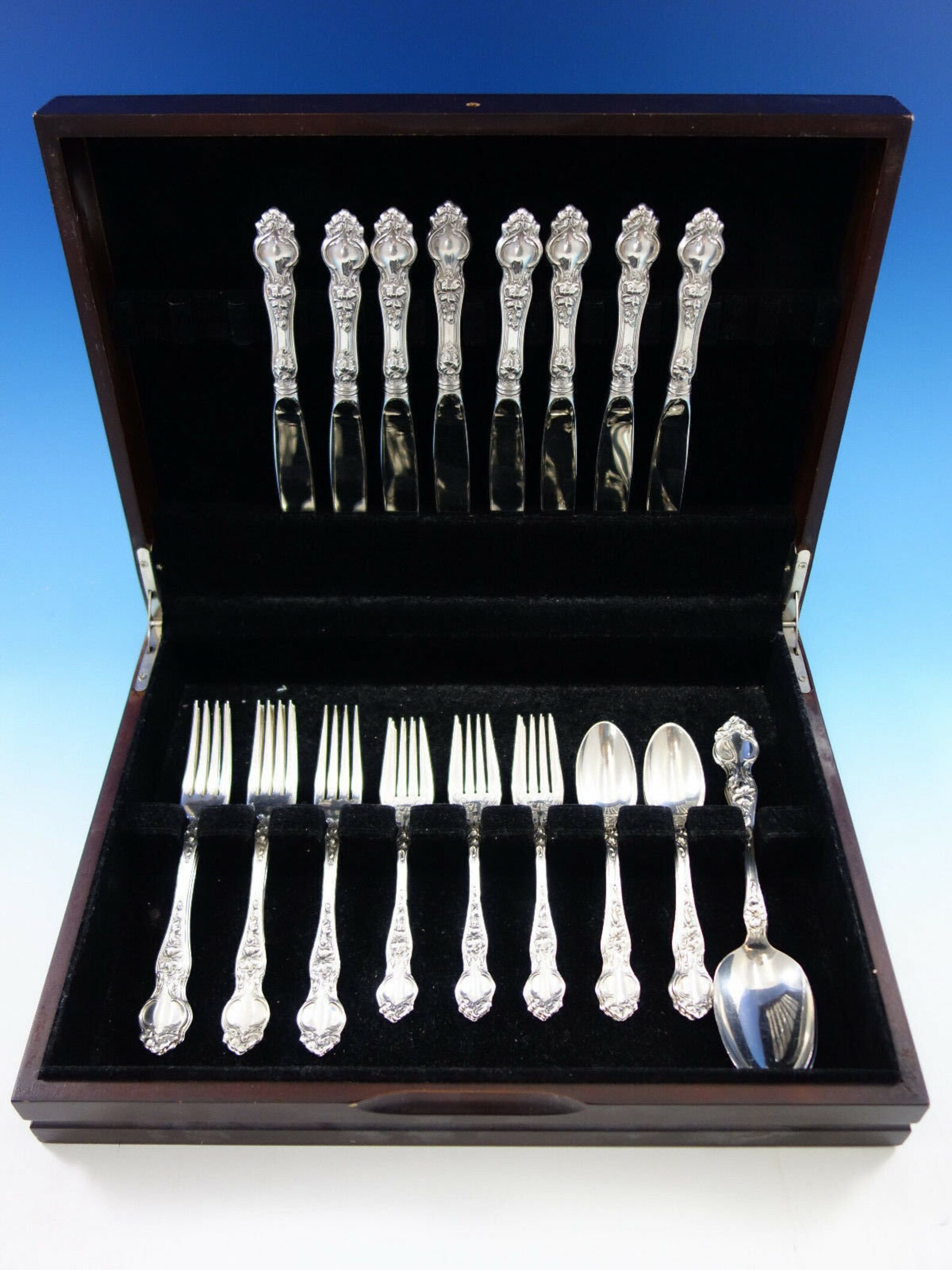 Violet by Wallace Sterling Silver Flatware Service for 8 Set - Etsy